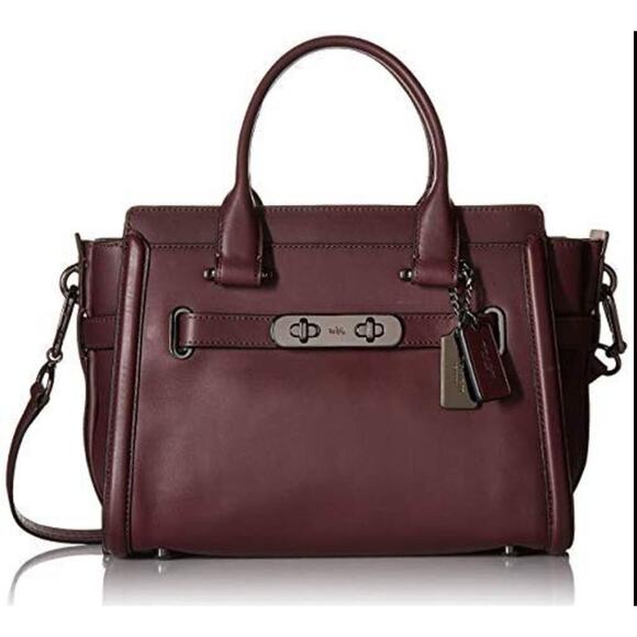 Coach | Bags | Vintage Coach Swagger 27 Aubergine Glovetanned Leather ...